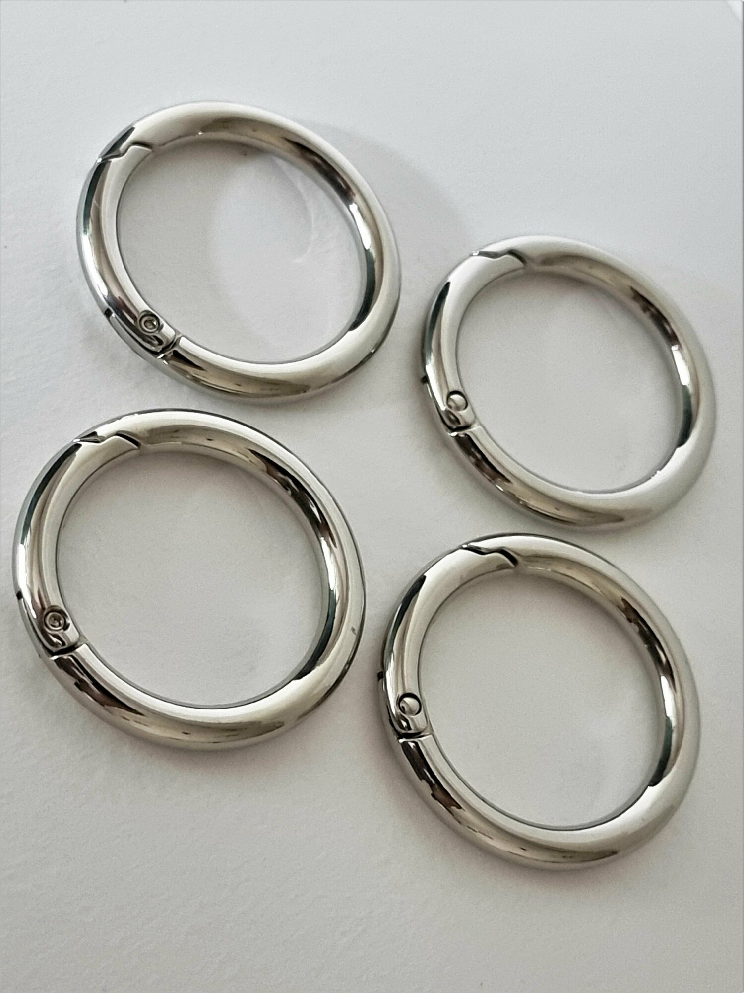 Карабины-Кольца. Родий. 46/34мм. 4шт.