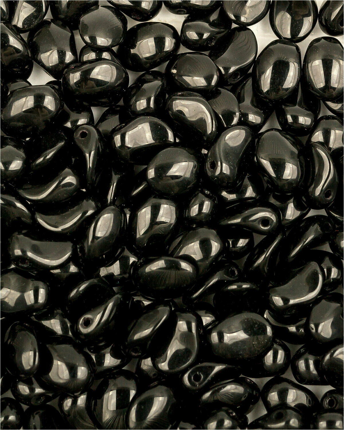 Стеклянные чешские бусины, Tulip Petals, 6х8 мм, цвет Jet, 10 шт.