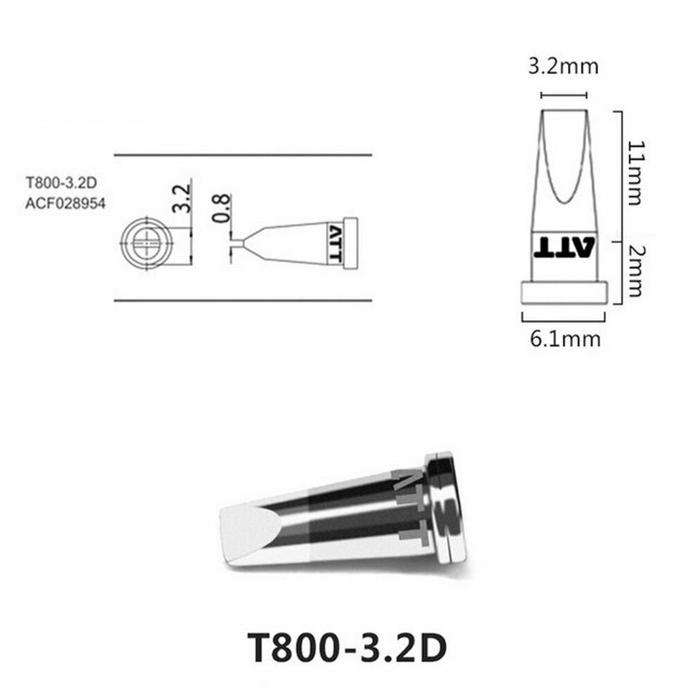 Паяльное жало Atten T800-3.2D (ACF028954)