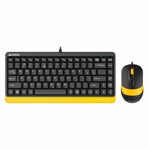 Комплект (клавиатура+мышь) A4TECH Fstyler F1110, USB, проводной, черный [f1110 bumblebee]
