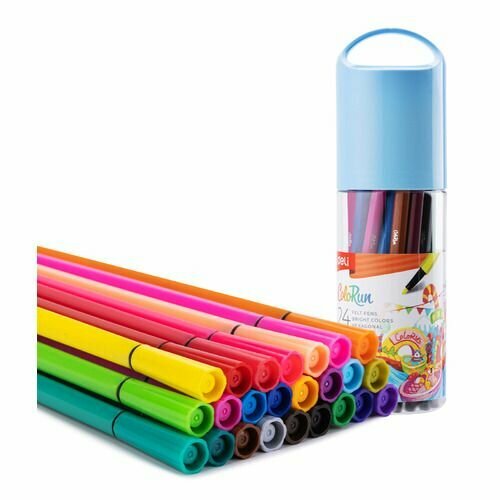 Фломастеры Deli ColoRun EC156-24, 24 цв, пластиковая туба