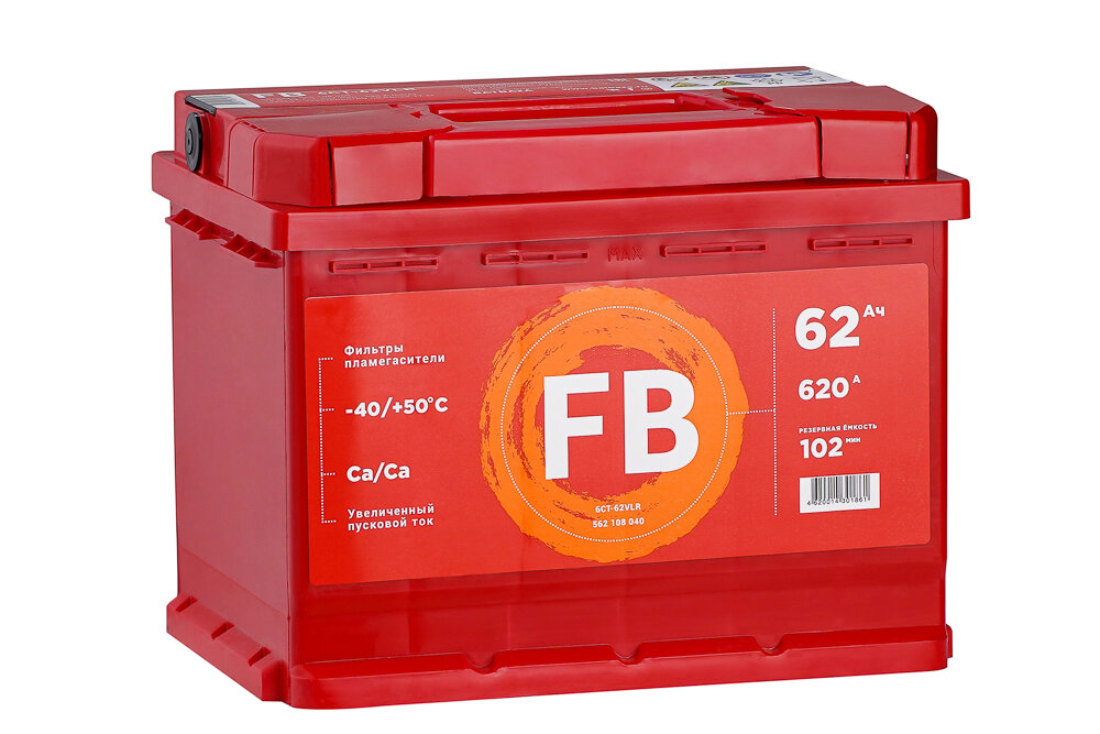 Автомобильный аккумулятор FB 6СТ-62 VLR (арт. 562108040)