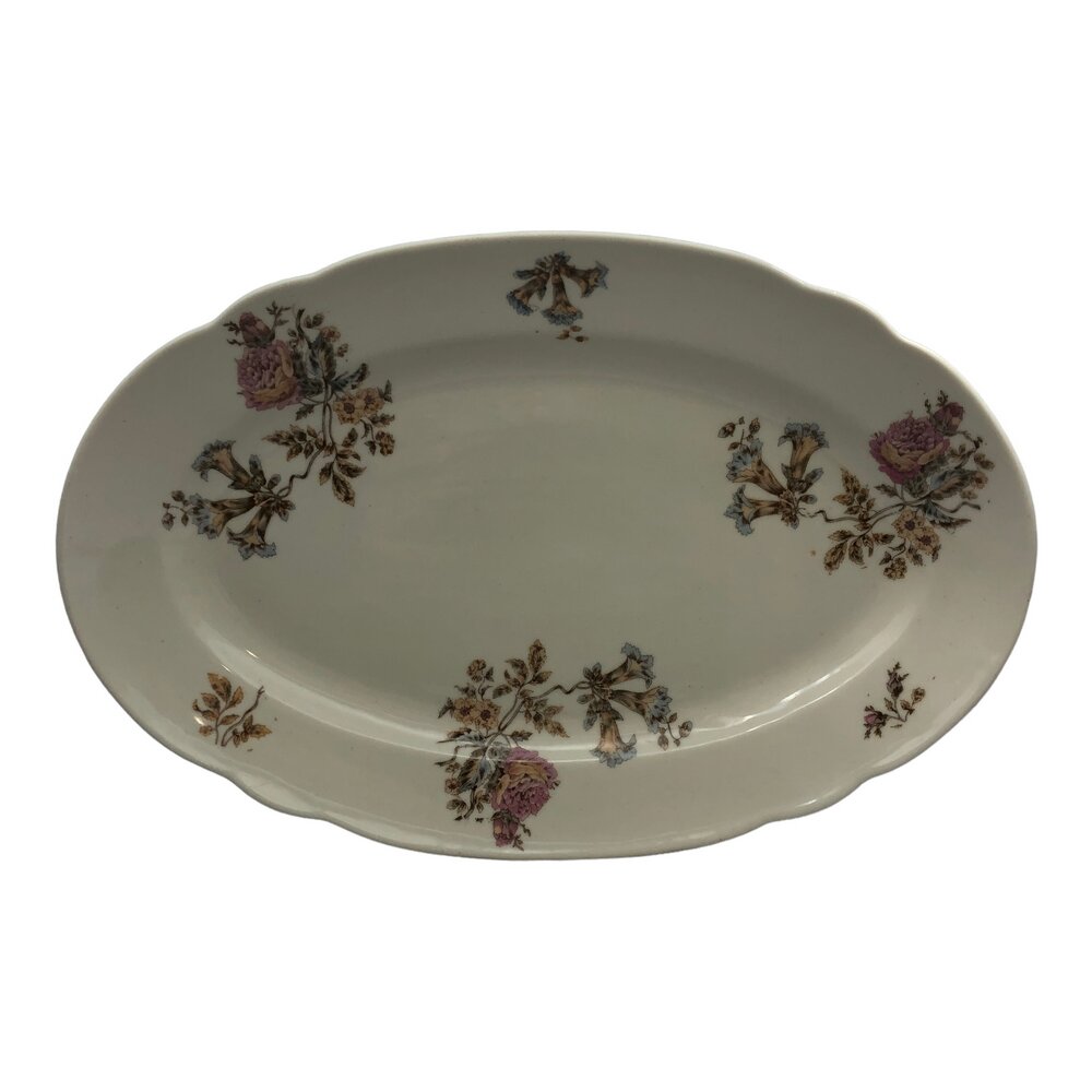 Сервировочное блюдо "Колокольчики", овал, 45 см, 1884-1917 гг, б/клейма, Бр. Корниловы