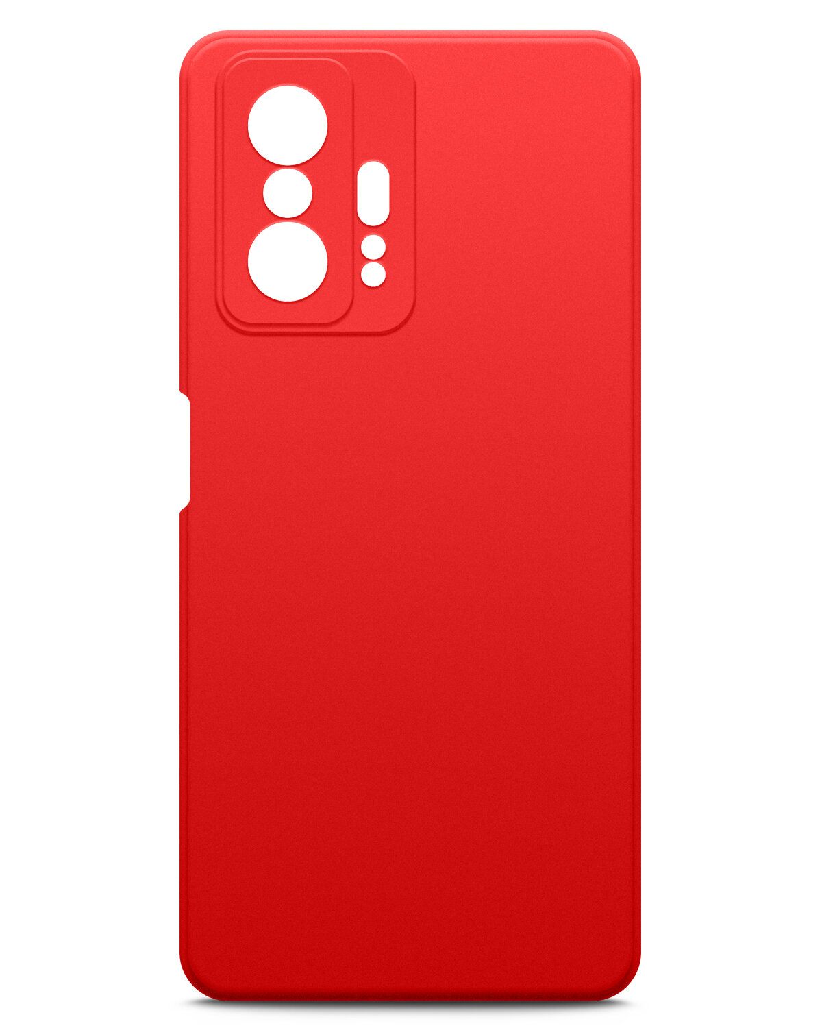 Чехол на Xiaomi 11T/ 11T Pro (Ксиоми 11Т/ 11Т Про) силиконовый с защитной подкладкой из микрофибры, красный, Miuko
