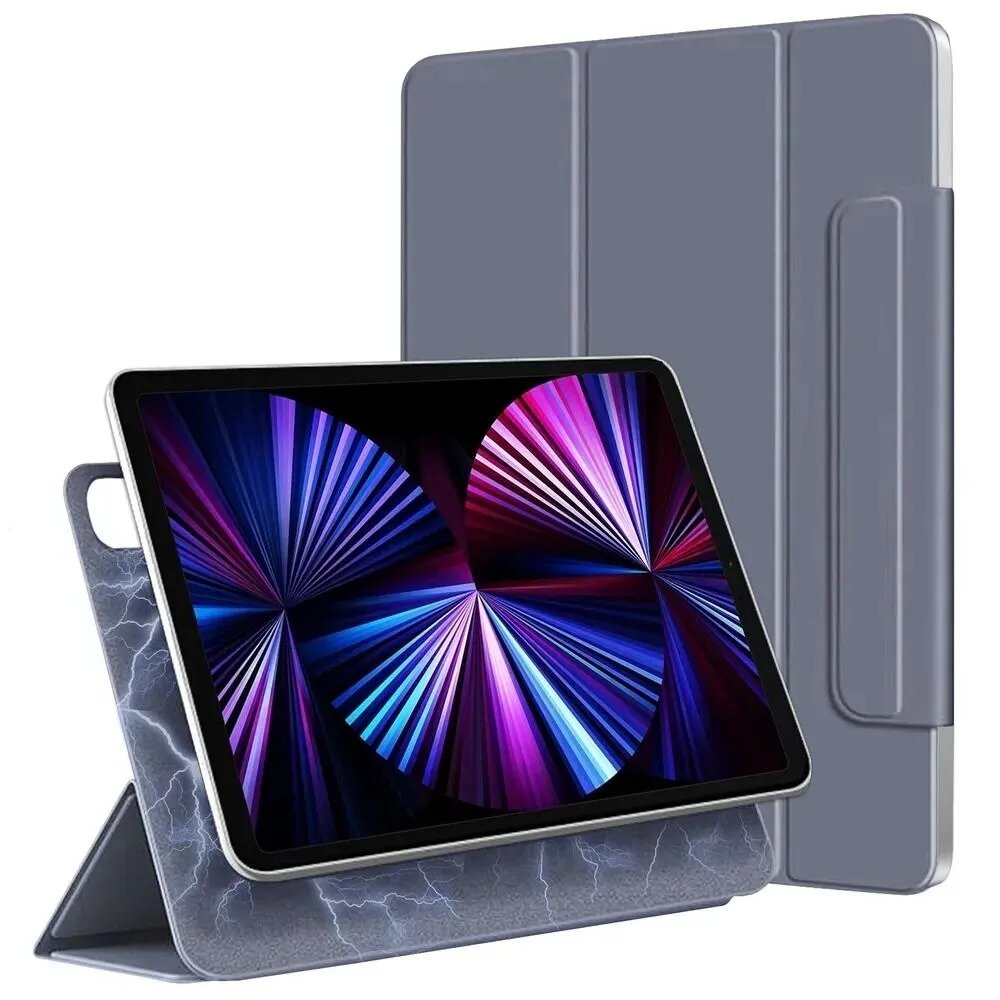 Чехол-книжка Comma Rider Series Double Sides Magnetic Case with Pencil slot для iPad Pro 12.9" (2022), фиолетово-серый