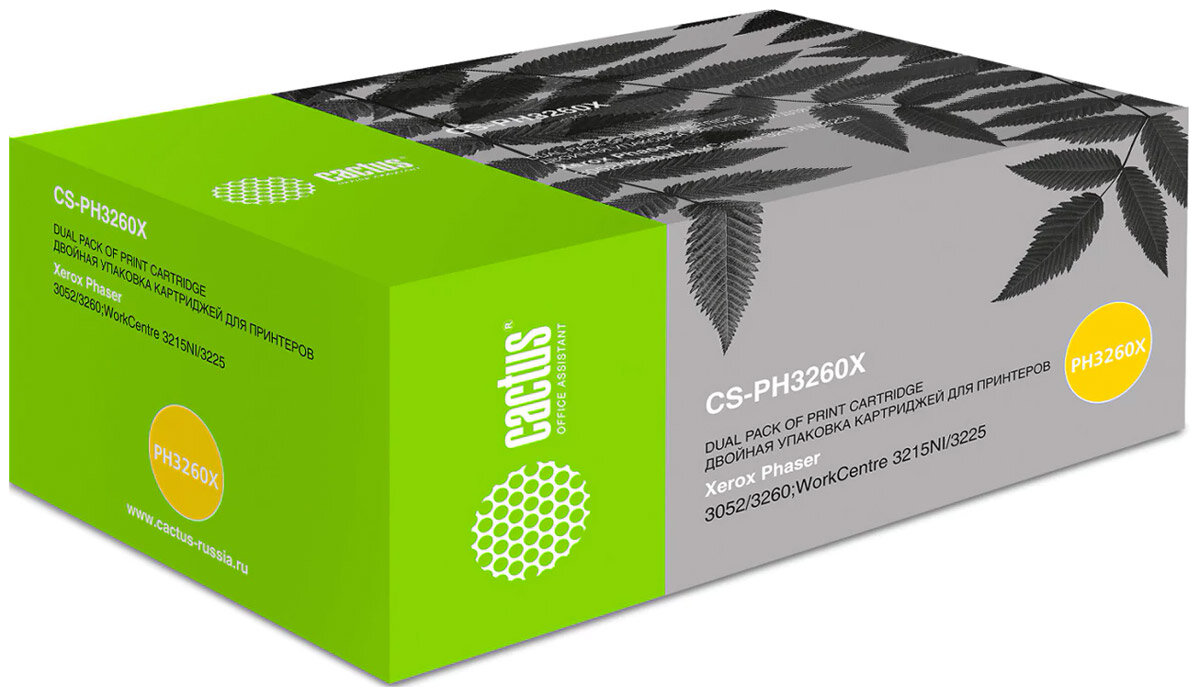Тонер-картридж Cactus для XEROX Phaser 3052 / 3052NI / 3260, ресурс 6000 страниц (CS-PH3260X)