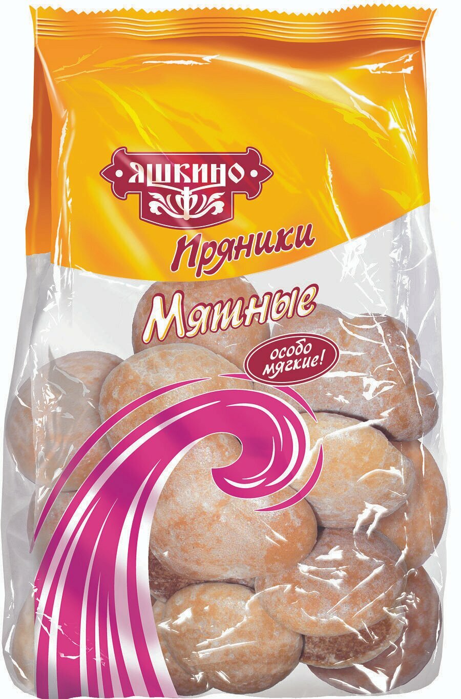 Упаковка 8 штук Пряники Яшкино Мятные в глазури 350г