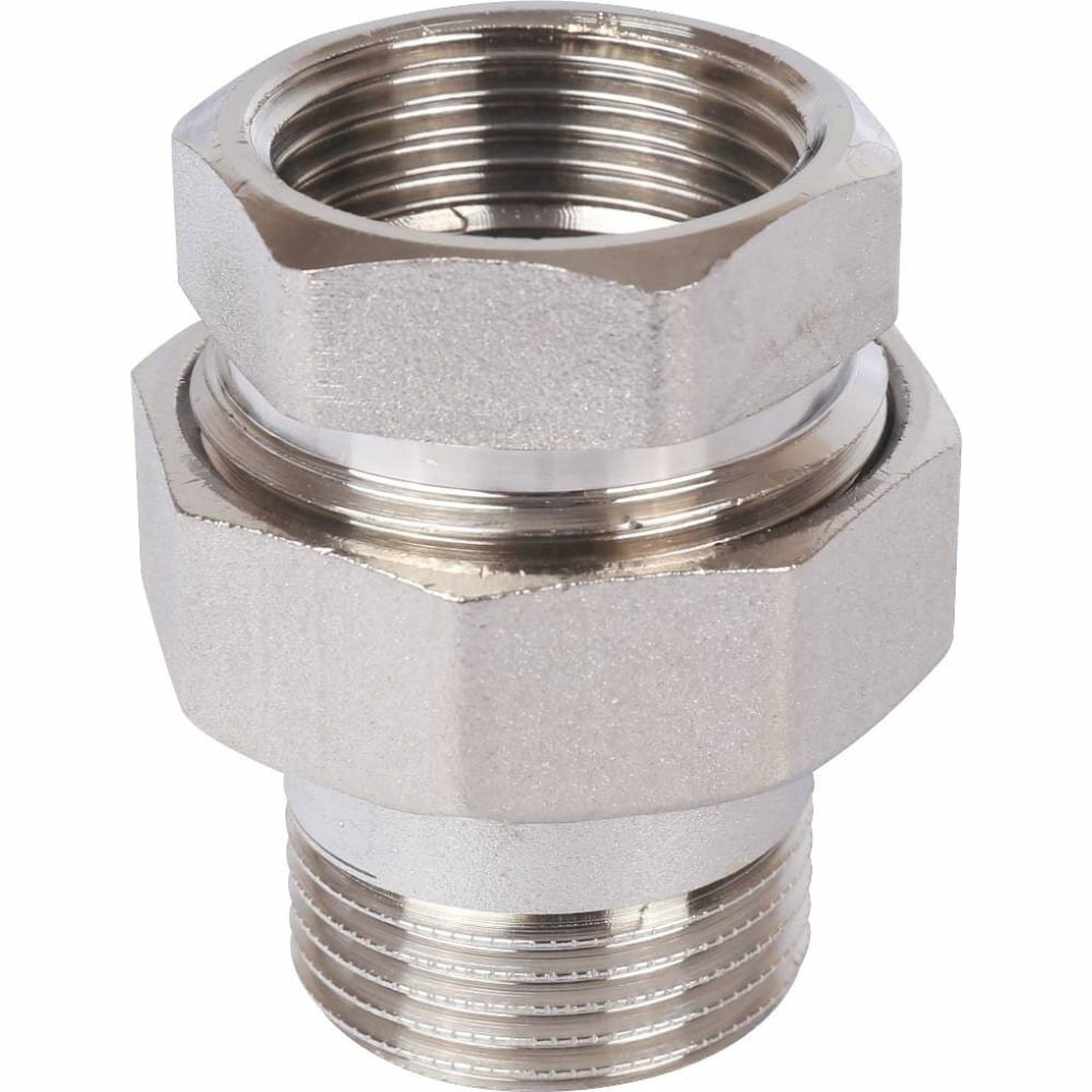 Разъемное соединение американка STOUT Sft-0045-000001 вн, никелированное, уплотнение под гайкой по плоскости