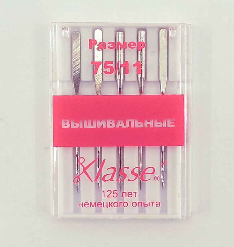 Hemline A6180.75 Иглы для бытовых швейных машин вышивальные № 75, 5 шт