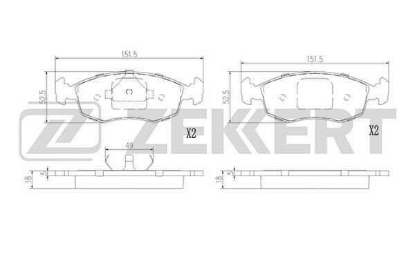 Колодки торм. диск. передн. Ford Escort IV-VII 86-, Scorpio 85-, Sierra I-II 82-