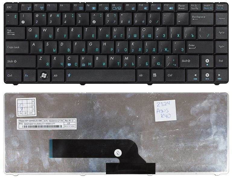 Клавиатура для ноутбука 04GNQW1KRU00-2, V090462AS1, для ноутбуков Asus F82, K40, P81, X8, код 002324
