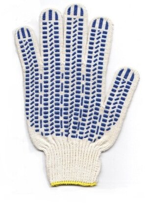 Перчатки 10 класс вязки с ПВХ стикерованные