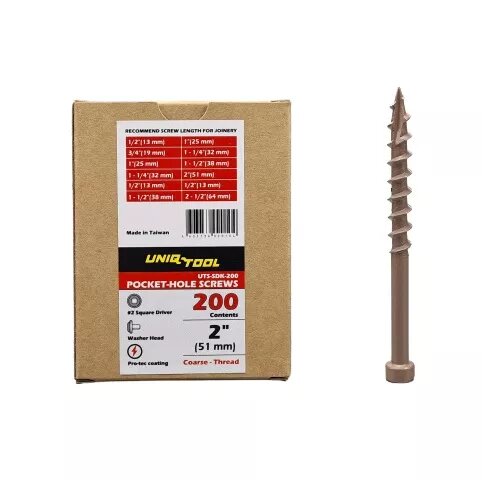 Саморезы Pro-cote PAN-Head покрытие (коричневые) для тер. доски 2" (50мм)200шт. Uniqtool UTS-SDK-200
