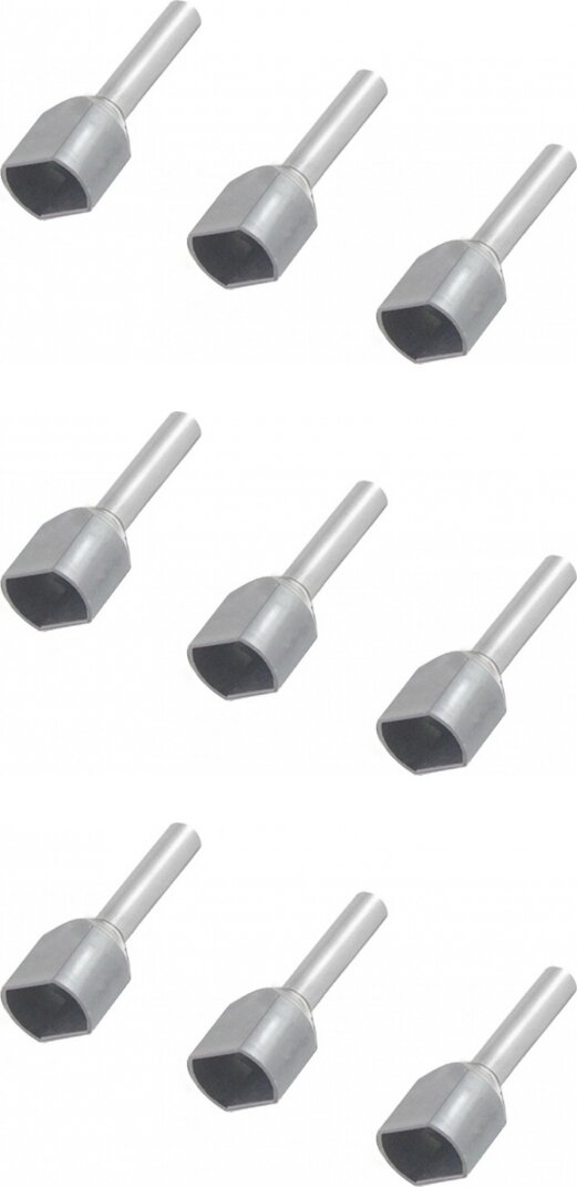 Наконечник-гильза TDM Electric НШвИ 2x4 мм2 двойной медный луженый серый (100 шт.) (комплект из 3 уп.)