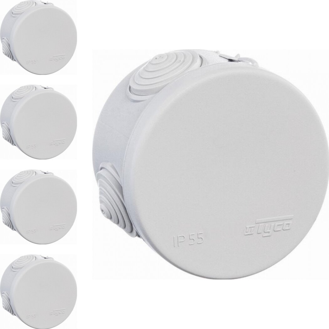 Коробка распределительная Tyco 70x50 круглая 4 ввода для открытого монтажа IP55 (комплект из 4 шт.)