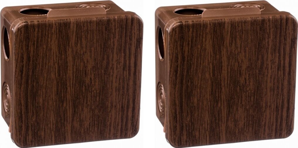 Коробка распределительная TDM Electric Эко 80x80x50 квадратная 7 вводов для открытого монтажа IP54 бук (комплект из 2 шт.)