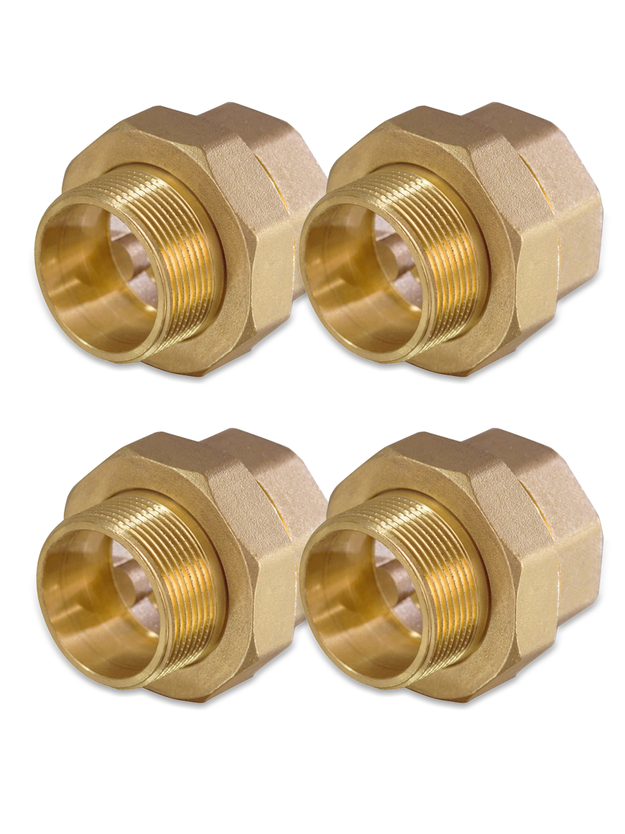 Соединение быстроразъемное (американка) латунное TIM - 1/2" (НР/ВР, 4шт.)