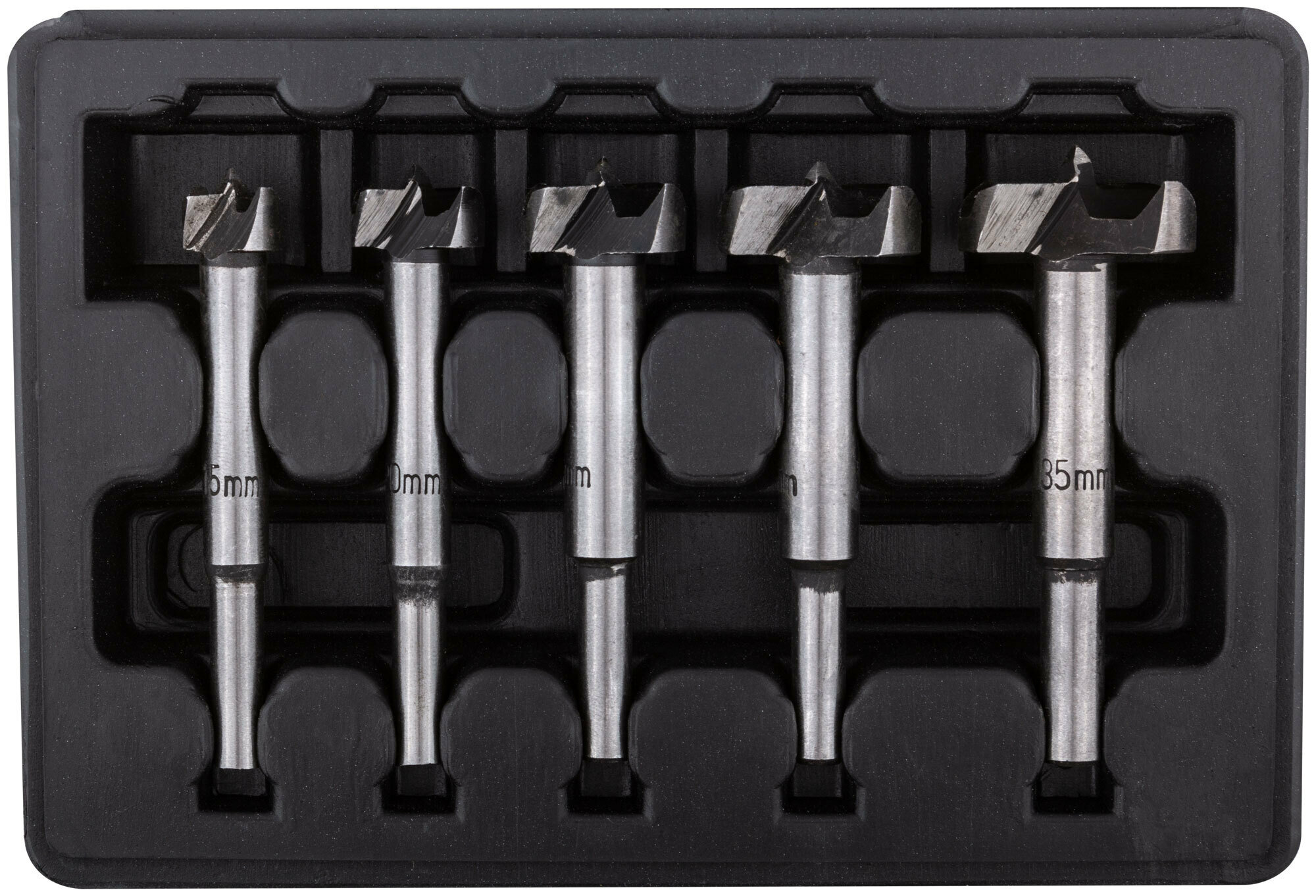 Фрезы по дереву (сверла Форстнера) FIT, усиленная 60# сталь, 5 шт, 15/20/25/30/35 мм