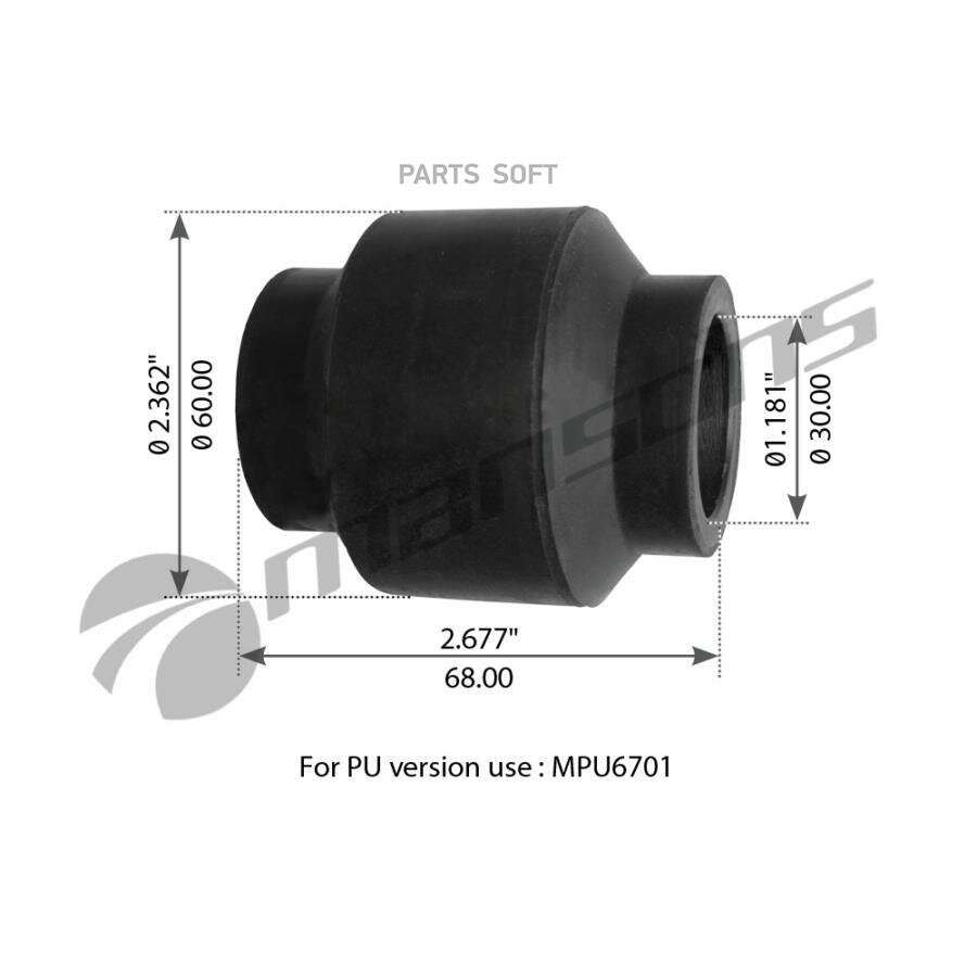 300321 MANSONS Сайлентблок BPW тяги реактивной (30х60х68) MANSONS