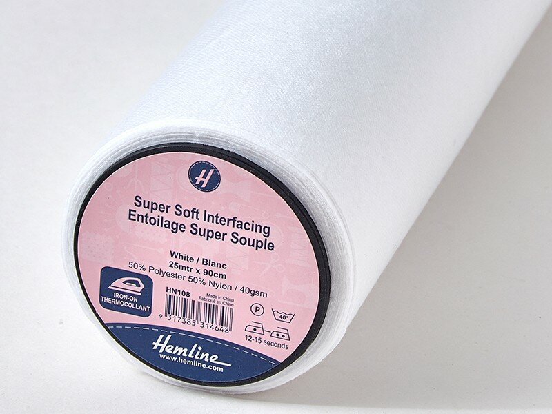 Hemline HN108 Стабилизатор (флизелин) супер тонкий с односторонним клеевым покрытием, 40 г/м2
