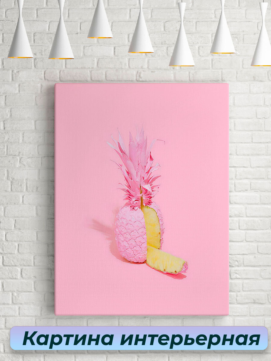 Картины для интерьера 40х60 Ананас долька розовый