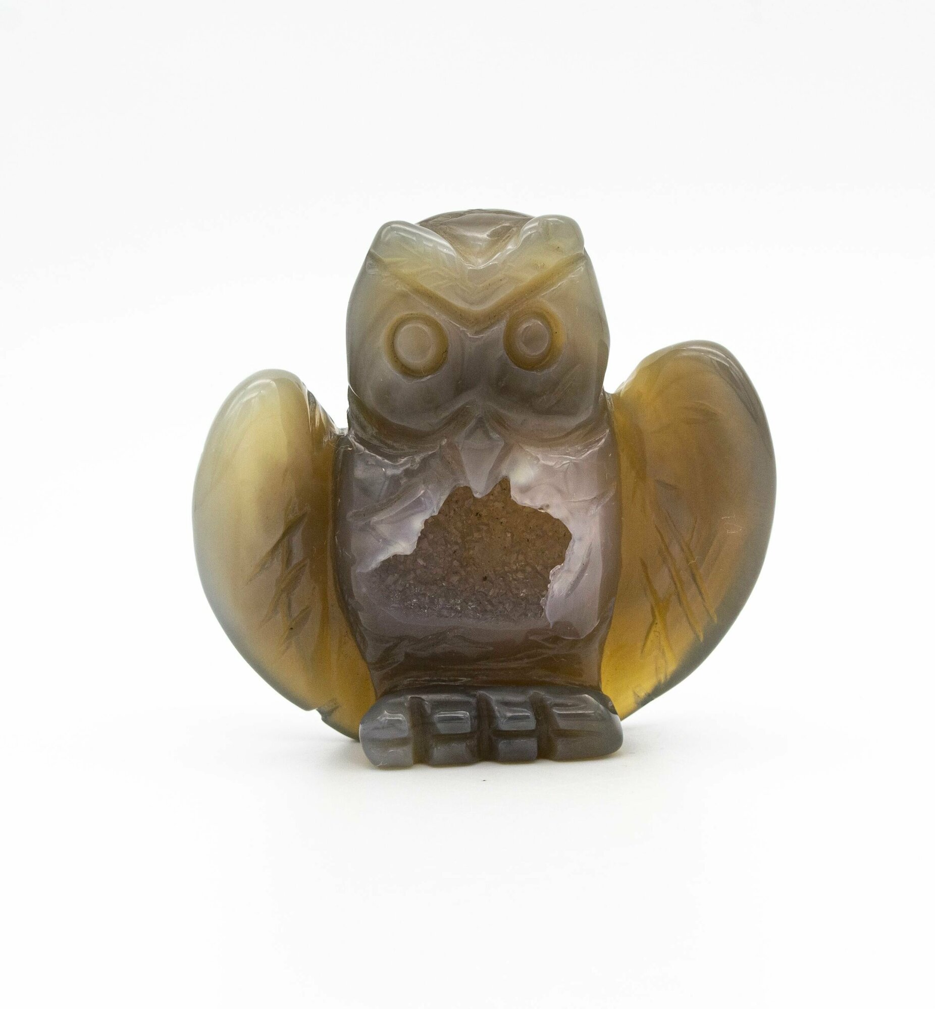 Статуэтка совы из агата (жеода) 6