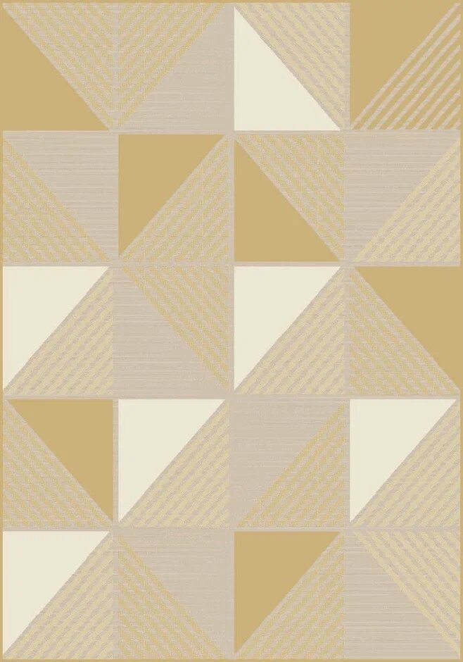 Ковер на пол в гостиную в спальню 68х110 см бежевый лофт модерн ворс 3 мм 273870 KoverVDom