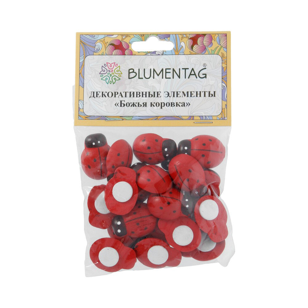 Декоративные элементы "Blumentag" WLBF-03 24 шт. 2.5 см "Божья коровка"/красный