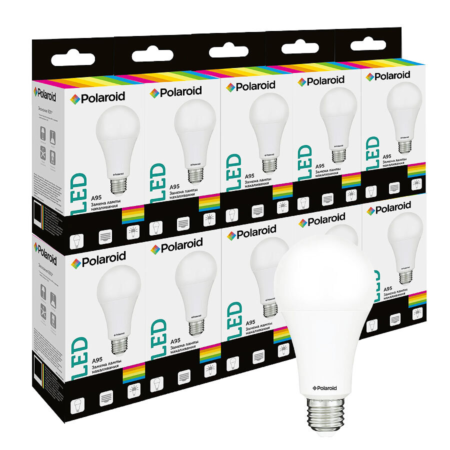 Светодиодная лампа Polaroid 220V A95 25W 6500K E27 2010lm (10 шт.)