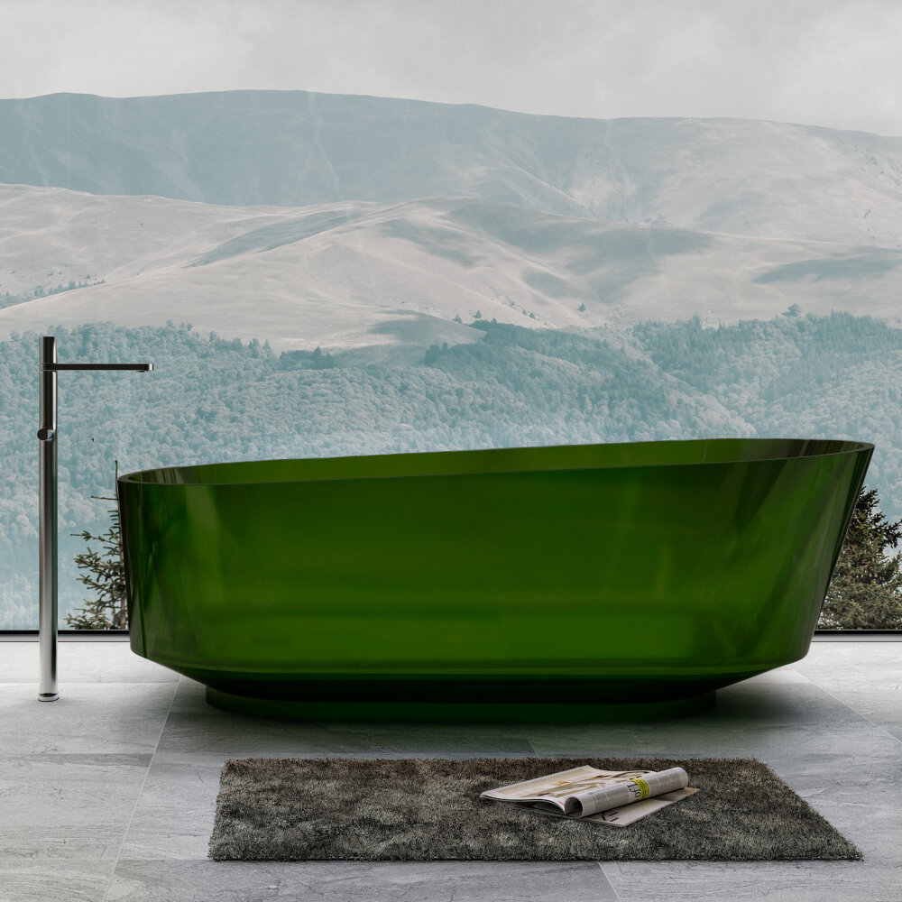 Ванна из полиэфирной смолы Abber Kristall 170x80 см AT9706Emerald зеленая