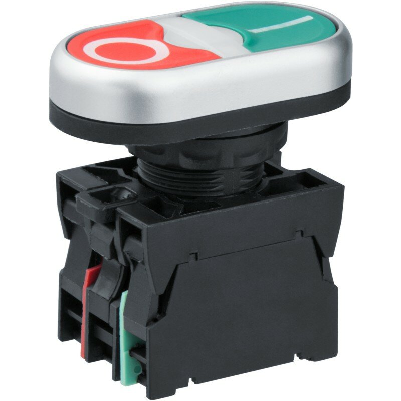 Кнопка Navigator 82 810 NBI-B-03 I-0 d22мм 230В NO+NC, цена за 1 шт.