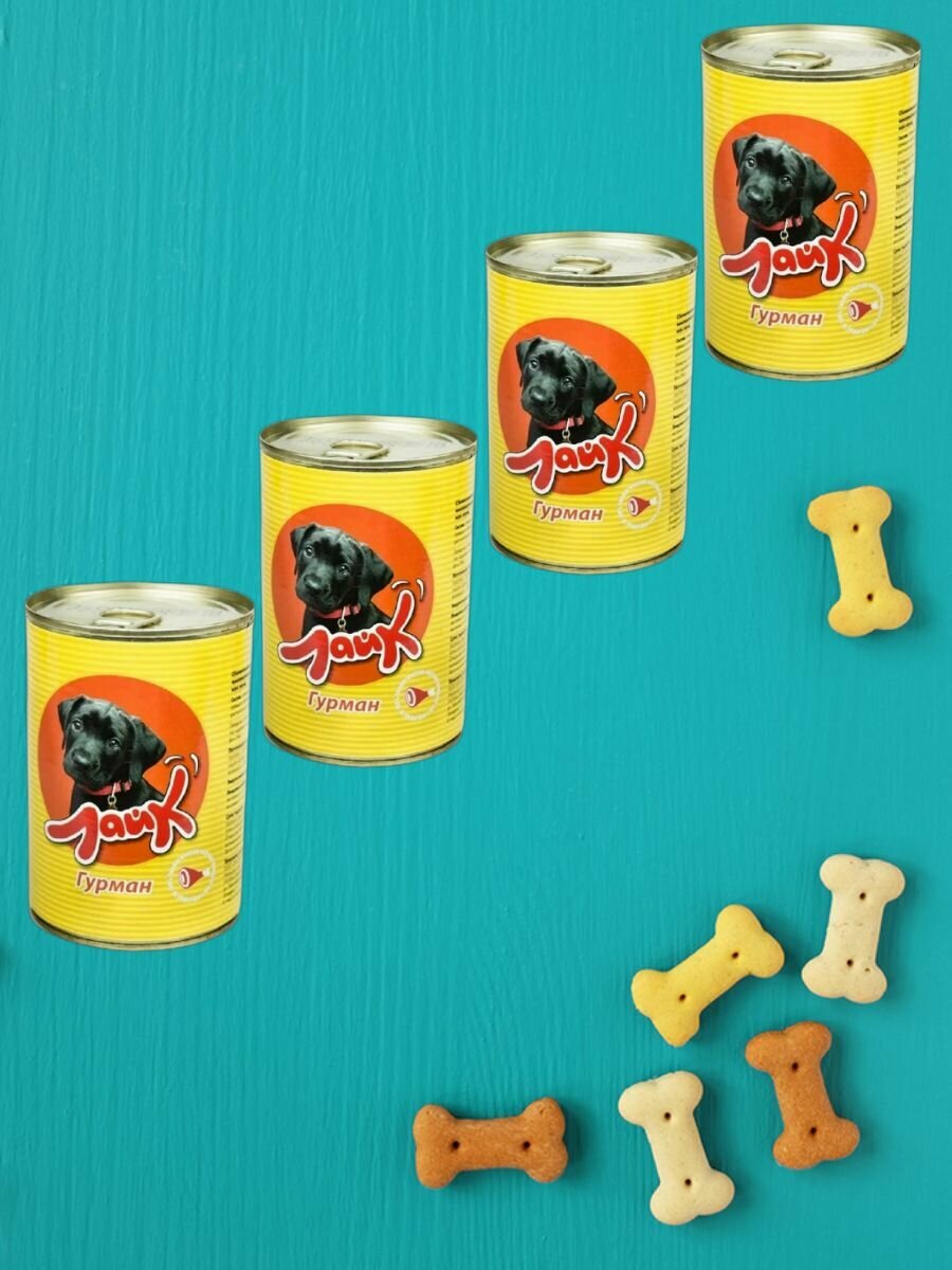 Корм Лайк консервированный для собак 850г, гурман 4 штук