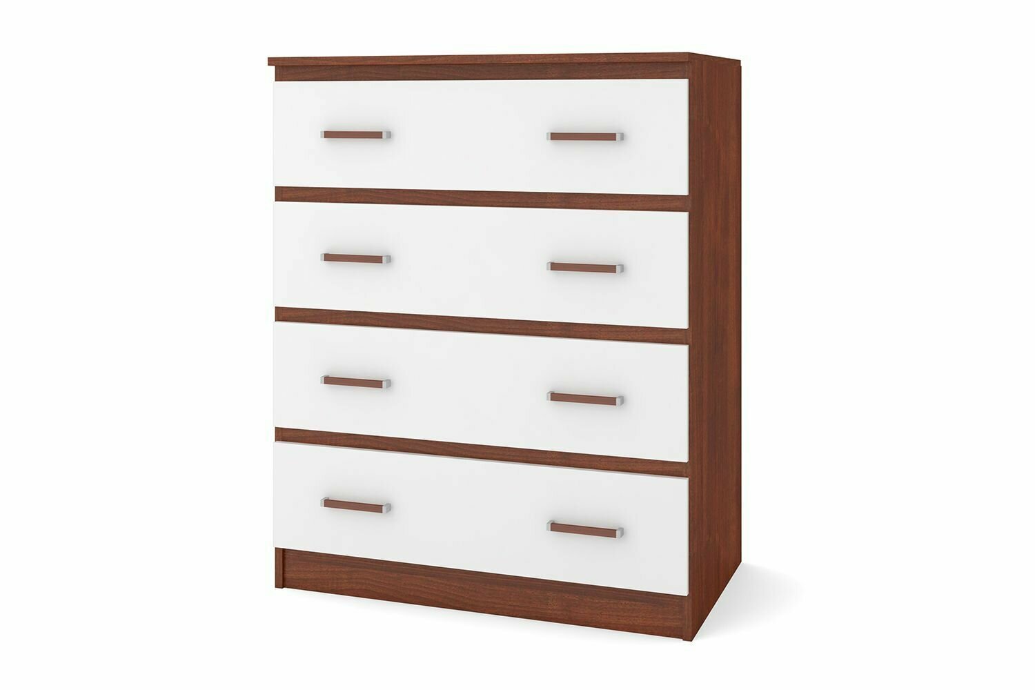 Комод К-18 80х43х99 4 ящика, ноче мария луиза, белый гладкий