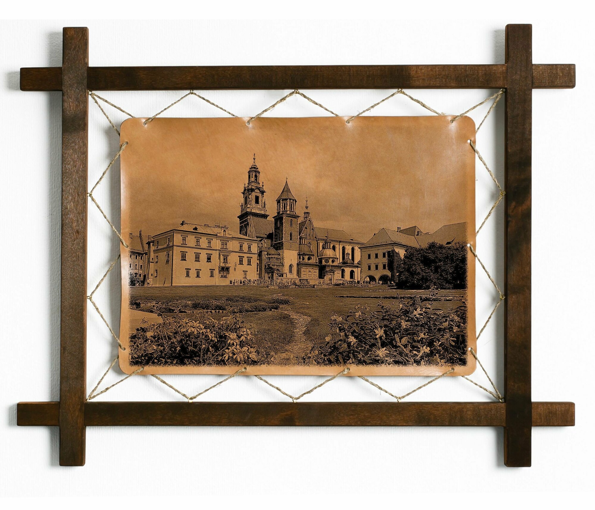 Картина интерьерная из кожи "Вавельский замок, Польша", BoomGift