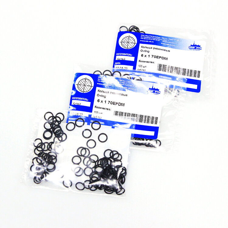 Кольца резиновые уплотнительные (O-ring) 6х1 70EPDM (упаковка 100 шт. ±5%)