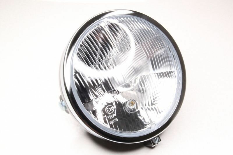 Фара в сборе (параболический отражатель со стеклянной линзой 12V-H4 галоген) для Ява 350 модель 634-638-639 (Польша)