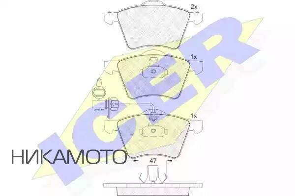 ICER 181605 181605 колодки дисковые передние!\ Ford Galaxy, VW Sharan 2.0/1.9TDi 95>