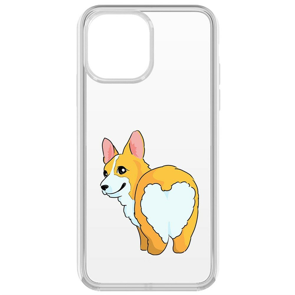 Чехол-накладка Krutoff Clear Case Рисованный корги вид 2 для iPhone 13 Pro Max