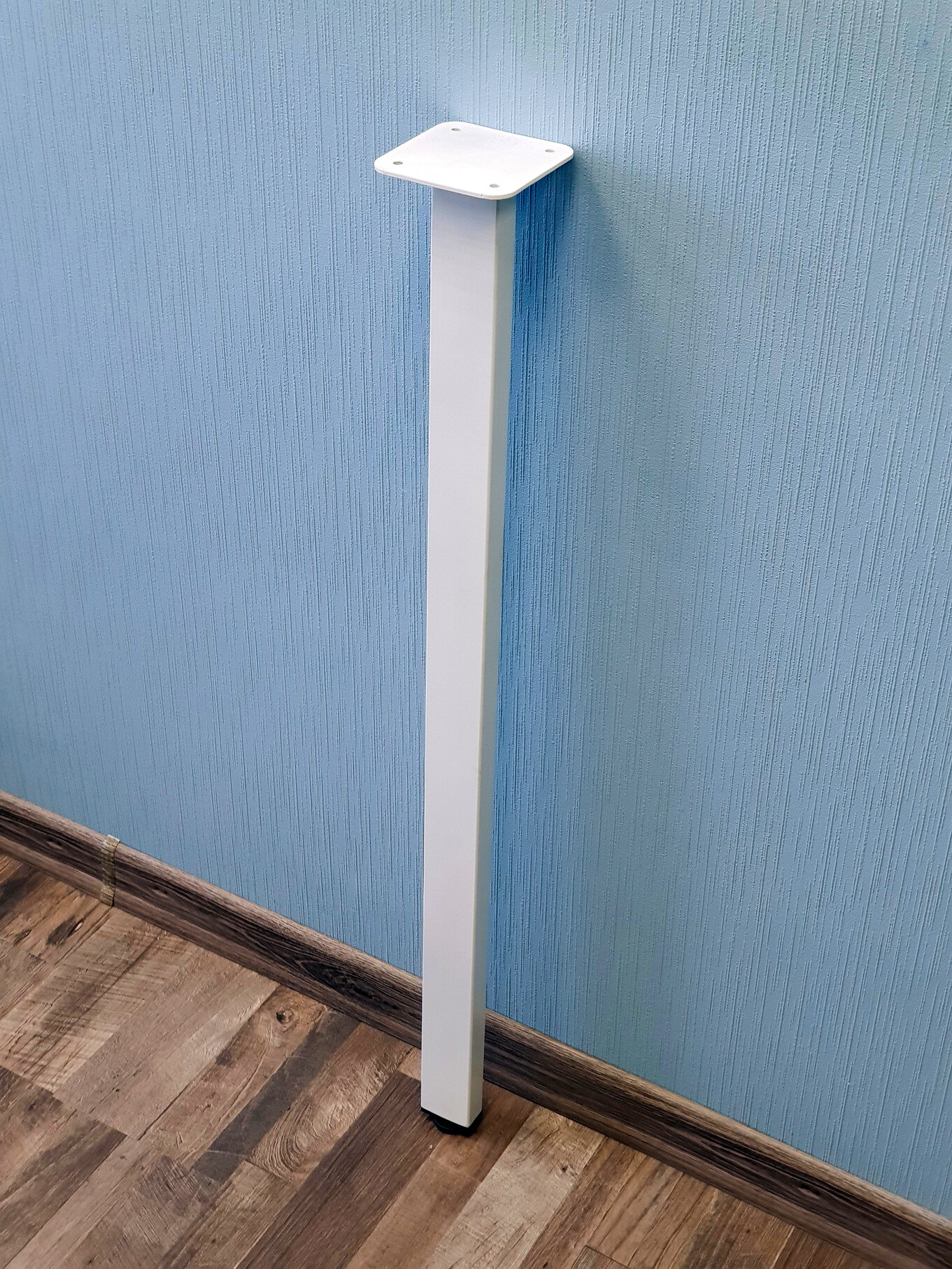 Ножка опора для стола 725 40х20 (1 шт.) металлическая регулируемая белая барная Лофт