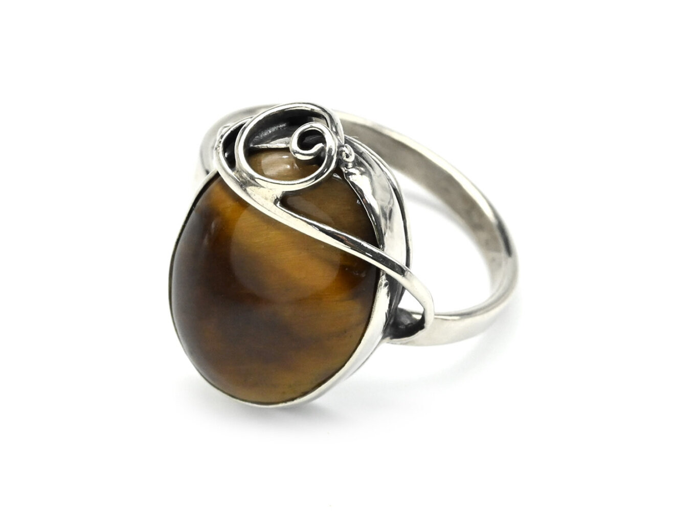 Кольцо, тигровый глаз