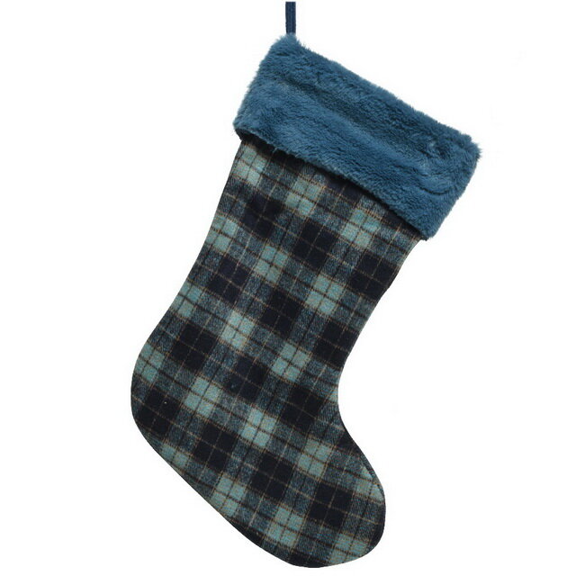 Новогодний носок Элегантная Клетка 44 см, Kaemingk, 520610-1
