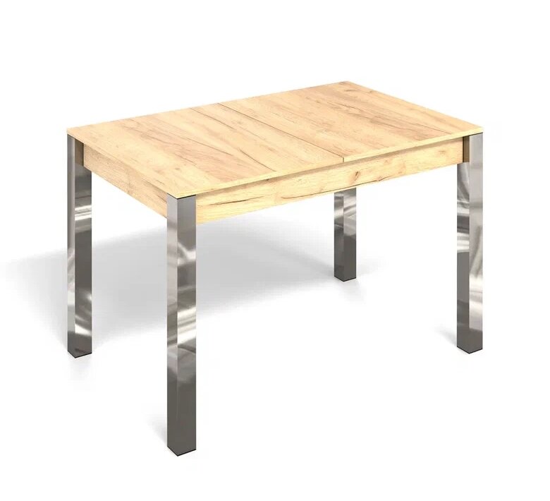 Стол кухонный Betel МИЛАН-3 раздвижной Н. П ДУБ крафт золотой, хром Н. П