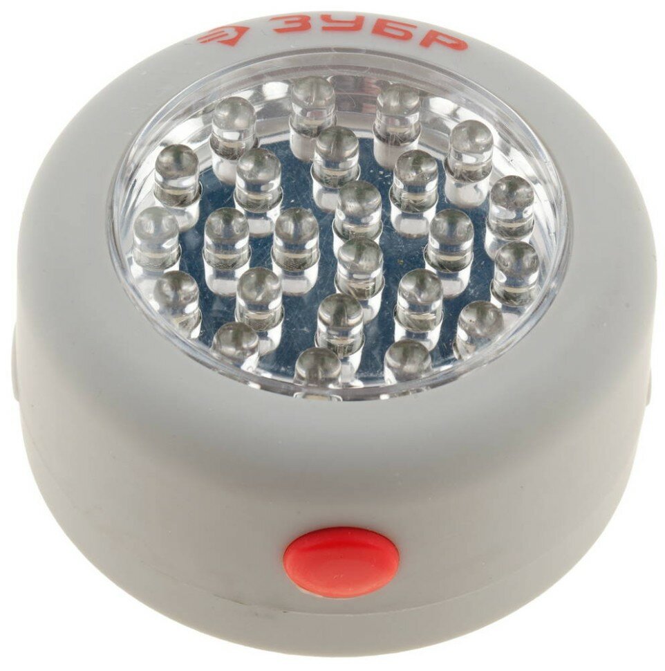 ЗУБР Фонарь светодиодный ЗУБР, 24 LED, магнит, крючок для подвеса, 3ААА, ( 61812 )