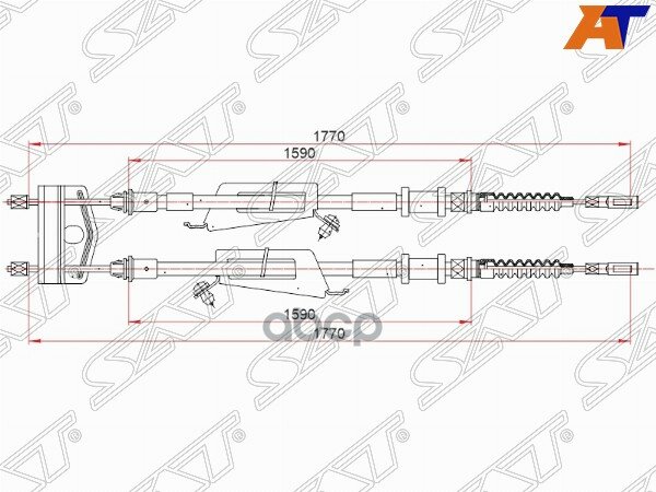 SAT ST-52-0067 Трос ручного тормоза Ford Focus 98-04 / C-MAX 03-07