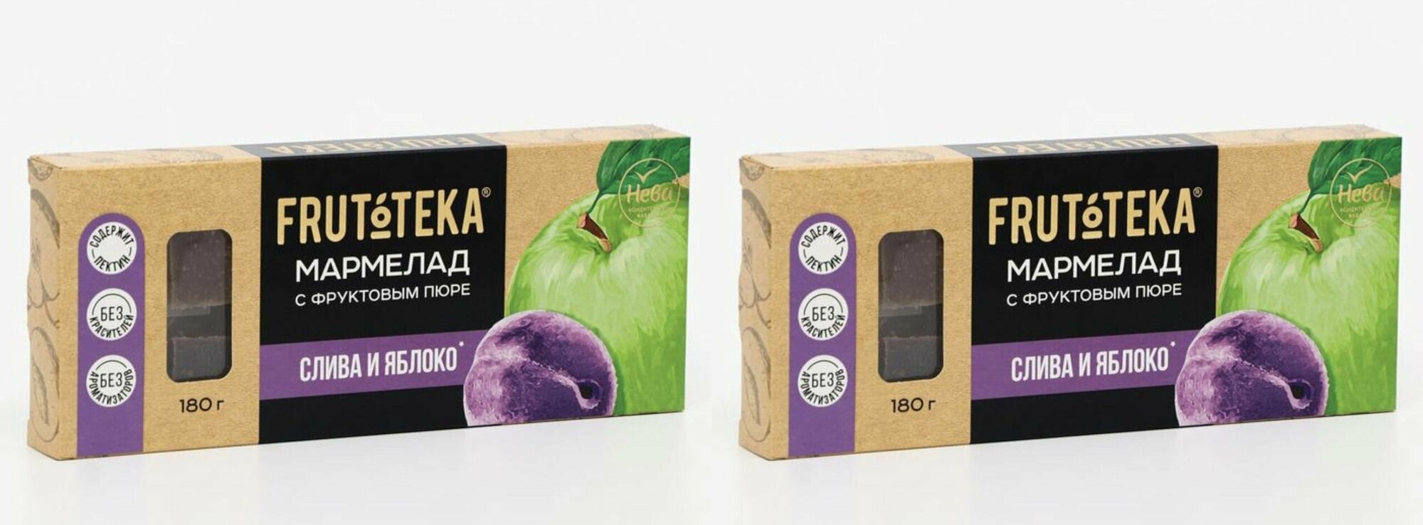 Нева Мармелад Слива Яблоко 180гр, 2шт.