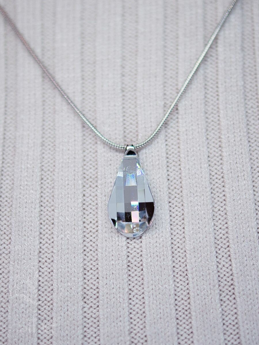 Подвеска, серебро, 925 проба, родирование, кристаллы Swarovski