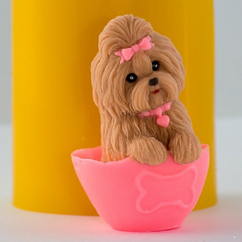 Силиконовая форма для мыла Маленький пес 3D, (№3) для свечей, гипса 1шт