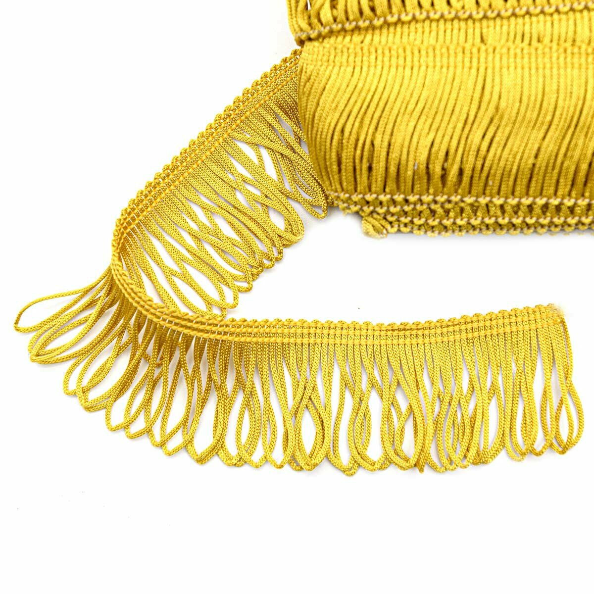 Бахрома для штор, текстиля, шитья, 3,5 см*25 м, золотая, Айрис