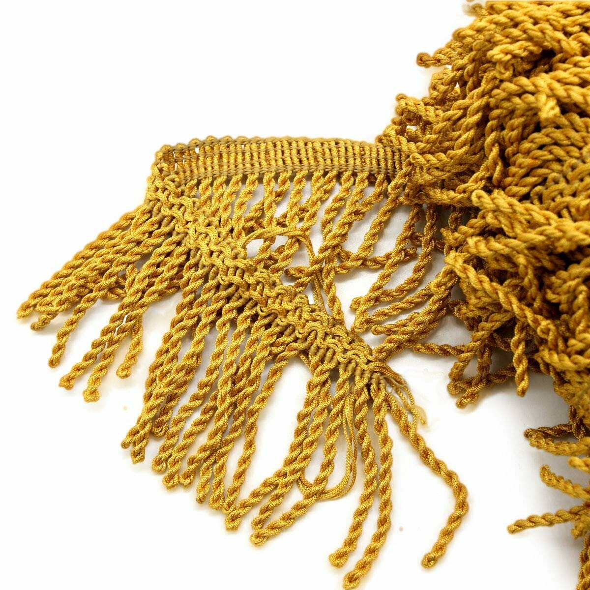 Бахрома для штор, текстиля, одежды, шитья, 7 см*25 м, золотая, Айрис