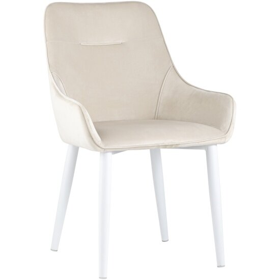 Стул обеденный Stool Group Диана NEW, велюр кремовый (ножки белые)